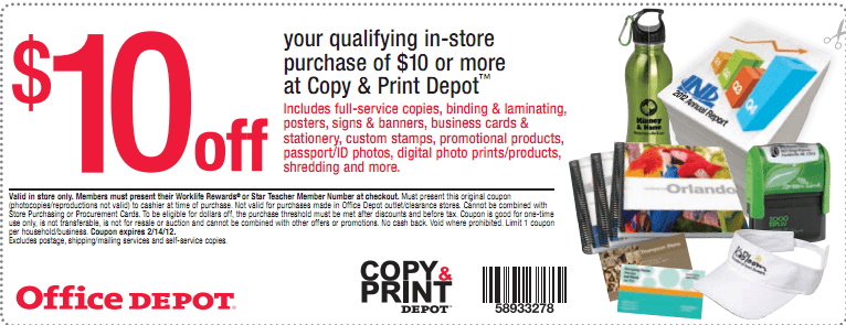 Office Depot Coupon: HOT $10 off $10