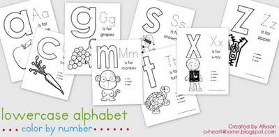 Educational Freebie: Lowercase Alphabet Color by Number Printables