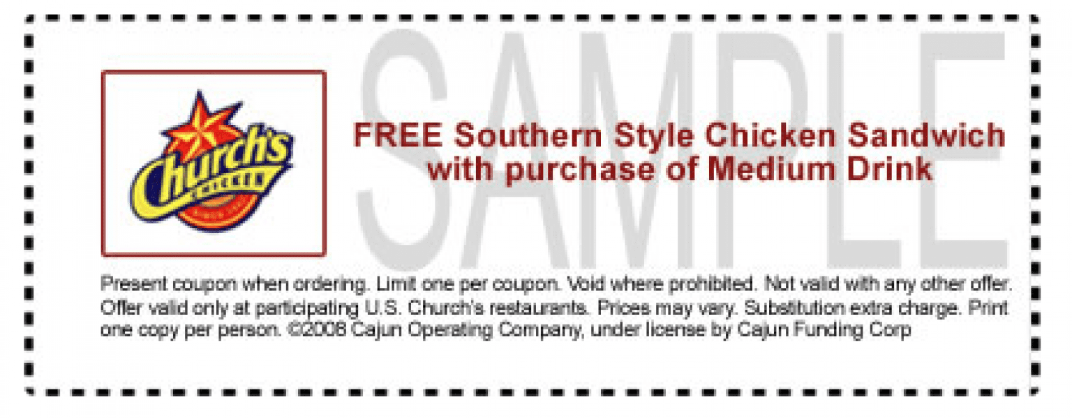 Free Chicken Sandwich at Church's Chicken!