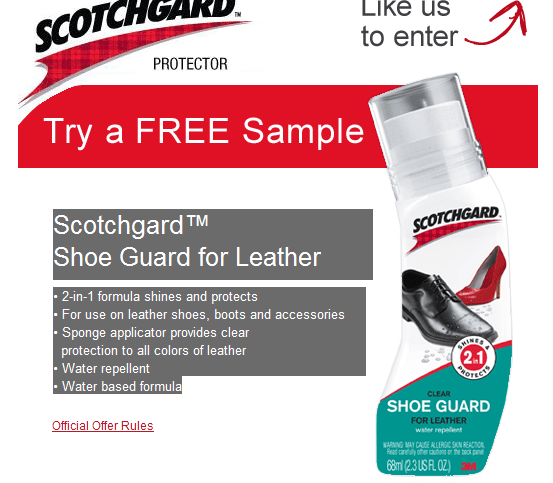 Free sample Scotchgard™ Shoe Guard for Leather