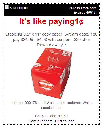 Free Photo Paper + Staples Copy Paper 5 Ream Case for $0.01 at Staples ...