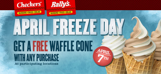 Checkers and Rally's Free Waffle Cone