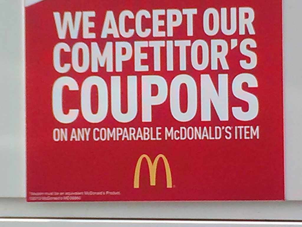McDonald's Accepting Competitors Coupons!