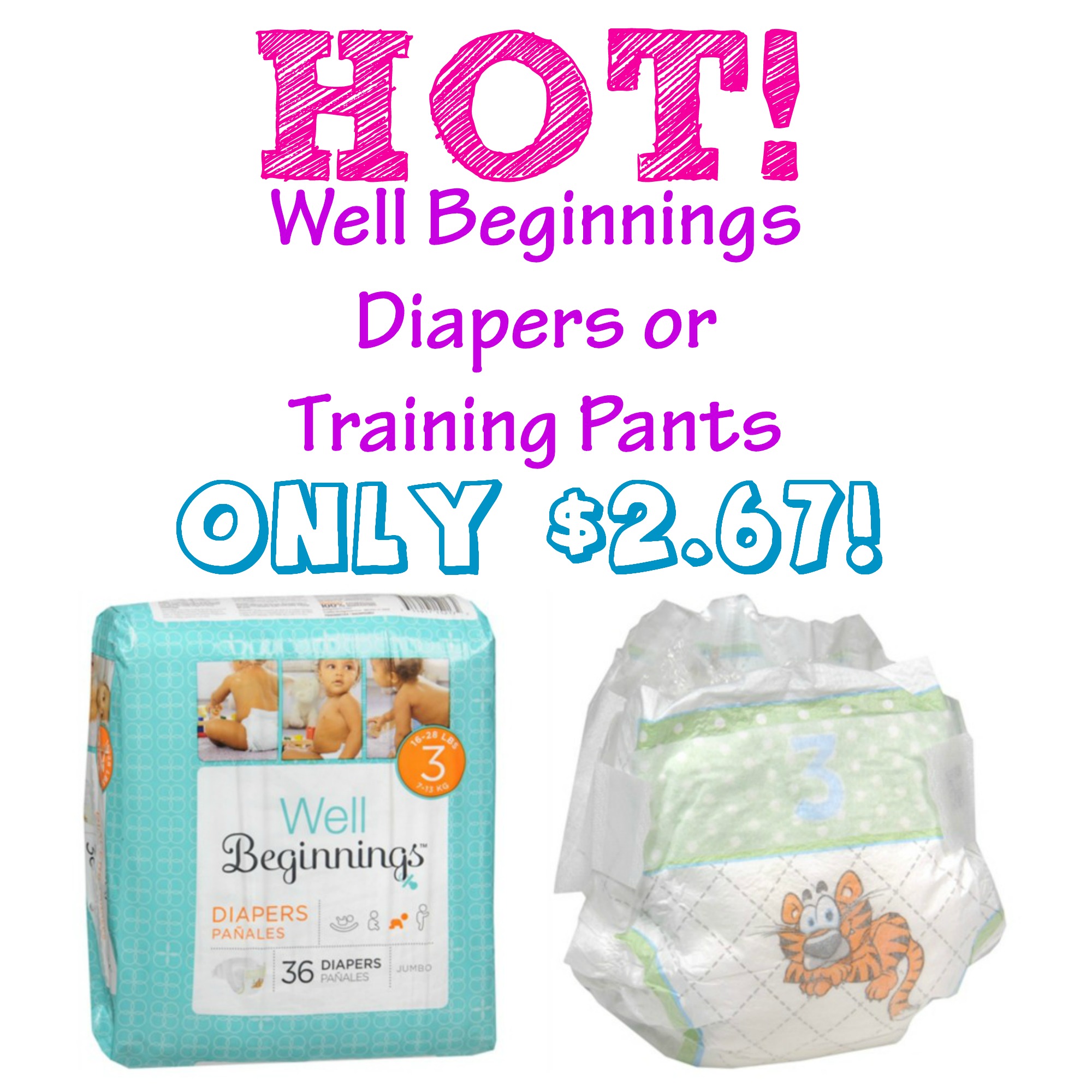 HOT! Well Beginnings Diapers or Training Pants Jumbo Packs Only $2.67 ...
