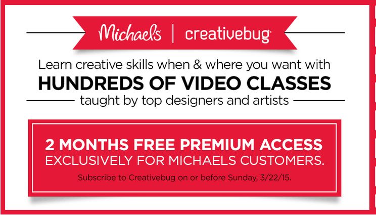 2 Months of FREE Online Creative Craft Classes from Creativebug ...