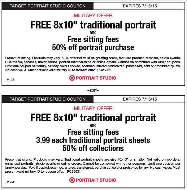 Target Portrait Studio: Free 8x10 Portrait for Military