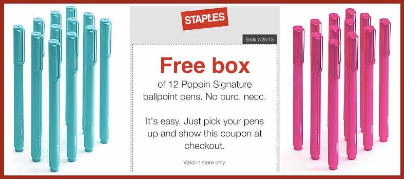 Staples Text Offers: Free 12ct of Poppin Ballpoint Pens - Mojosavings.com
