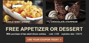 Longhorn Steakhouse Coupons! Free Appetizer Or Dessert! - Mojosavings.com