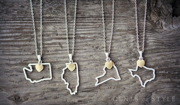 Cute State Necklaces Only $10.00 Shipped! - Mojosavings.com