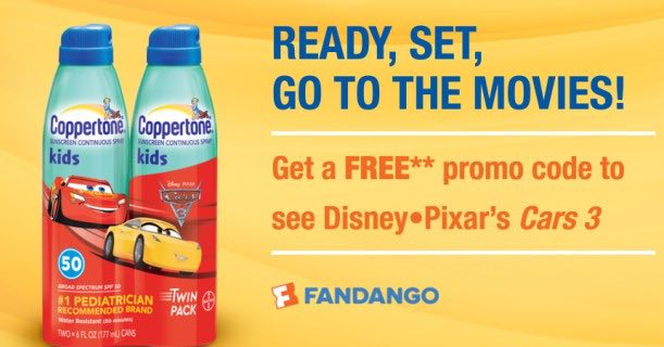 Cheap Coppertone Sport Sunscreen + FREE Disney Cars 3 Movie Ticket ...