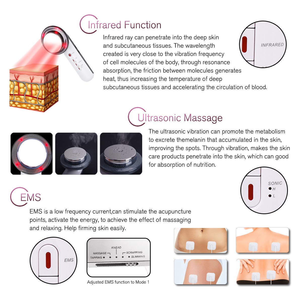 Face Tightening Machine 3 in 1 Anti Aging Skin Lift Device $49.99 (REG ...