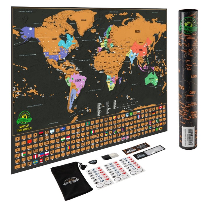 Scratch Off Map of The World Deluxe Travel Map $19.97 (REG $49.99 ...