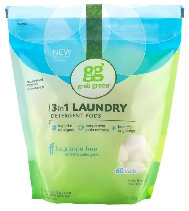 Grab Green Natural 3in1 Laundry Detergent Pods Pack $6.94 (REG $18.50 ...